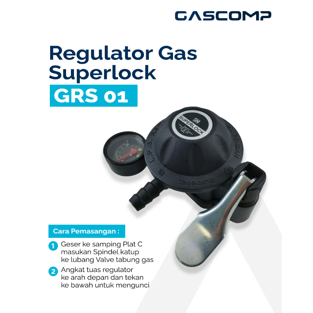 Jual Regulator Gascomp Superlock GRS01 Regulator Gas LPG Gascomp Meter ...