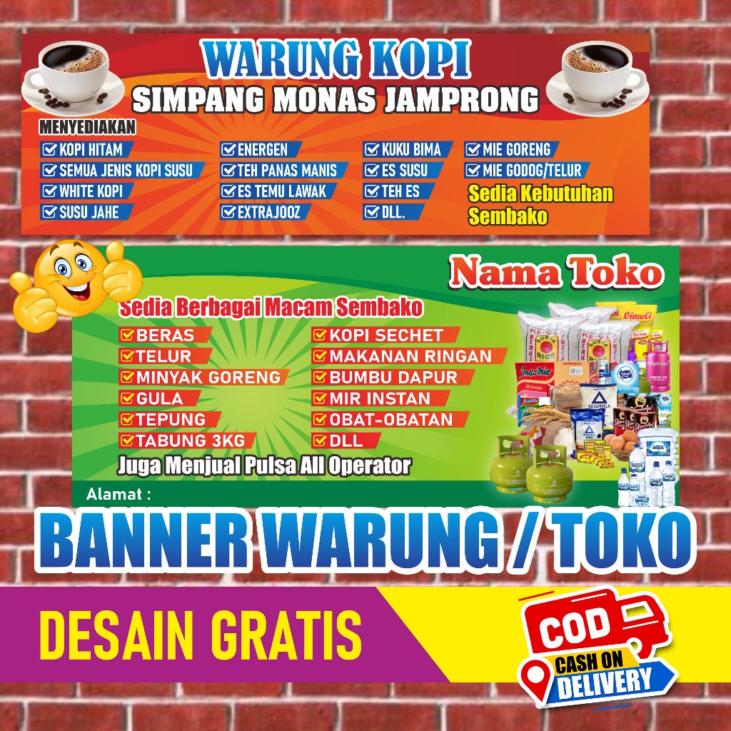 Jual Spanduk warung / spanduk toko / banner warung / toko untuk ...