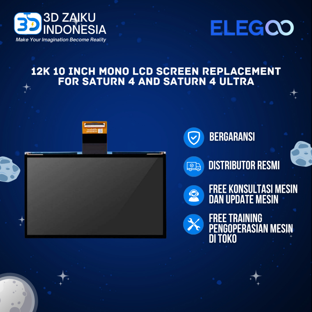 Jual Original ELEGOO Saturn 4 and Saturn 4 Ultra 12K 10 Inch Mono LCD Screen Replacement ...