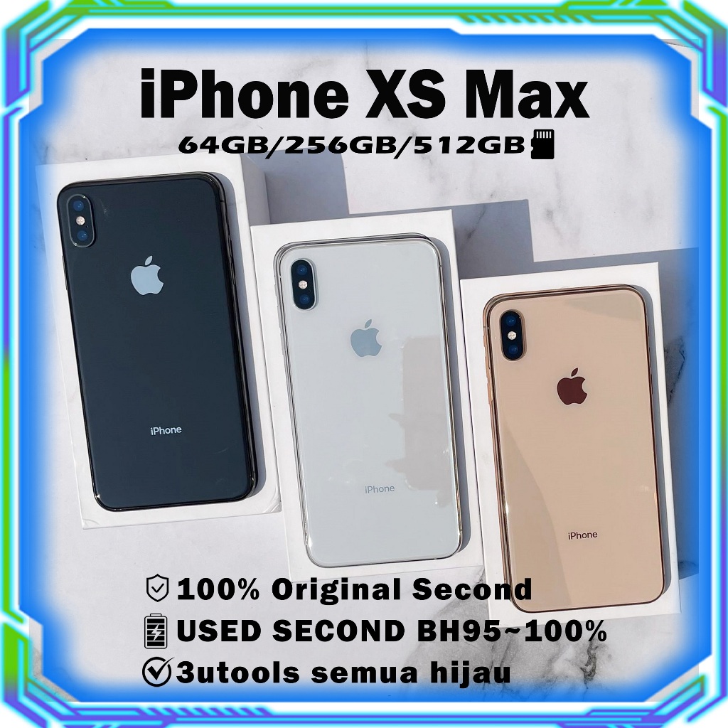 Jual iPhone Xs Max 256GB Bekas Second Original100% AllSim Silent Fullset Mulus Normal Hp 3utools ...