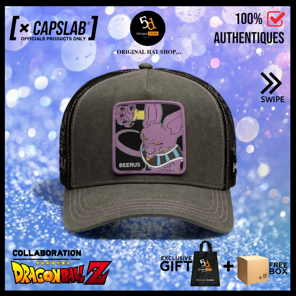 Jual TOPI CAPSLAB ORIGINAL TRUCKER DRAGON BALL SUPER BEERUS GRAY ...