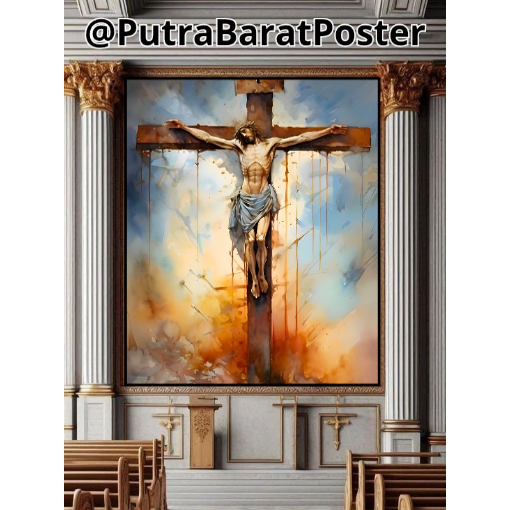 Jual Poster Cetak Hiasan Dinding Jumbo Gambar Tuhan Yesus, Uk 70x100 Cm ...