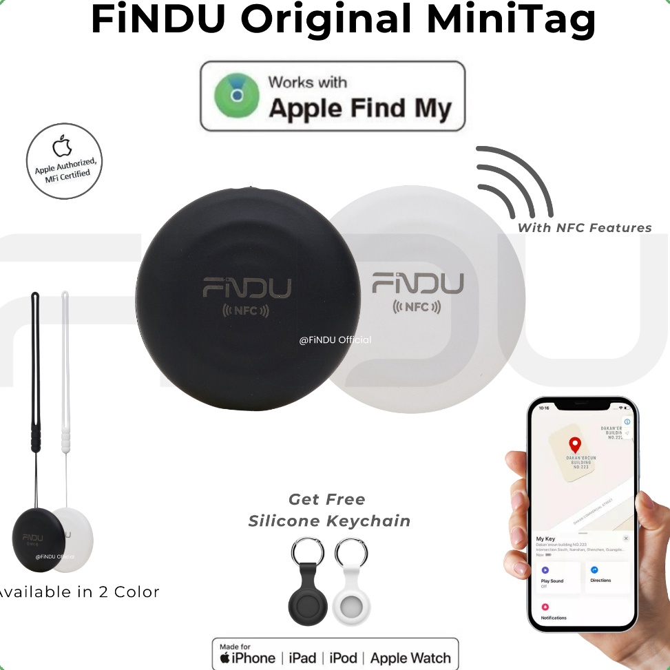 Jual KODE C36R Airtag FiNDU Original MiniTag with NFC Item Key Finder ...