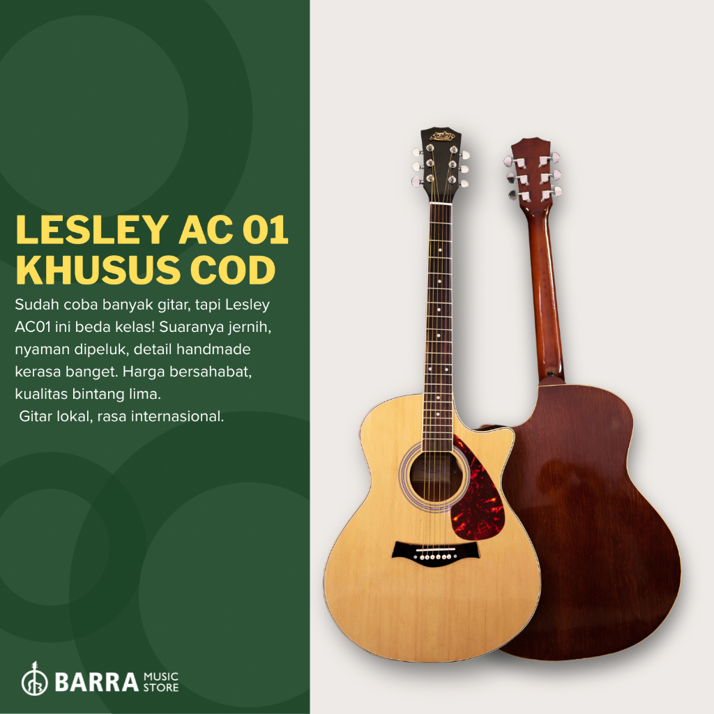 Jual KHUSUS COD Gitar Akustik Lesley AC01 | Shopee Indonesia