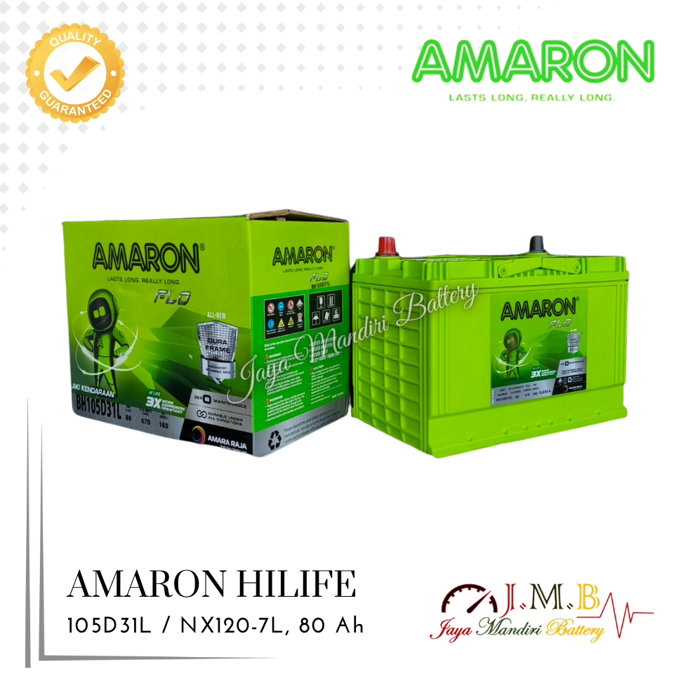Jual Aki AMARON HI LIFE NX120-7L Aki Kering Untuk Pajero, Fortuner, Ford ranger, Santa Fee ...