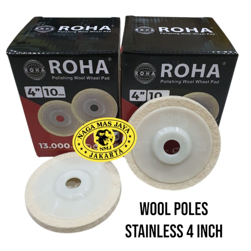 Jual ROHA MATA GERINDA WOOL POLES STAINLESS 4" / POLISHING WOOL WOL ...