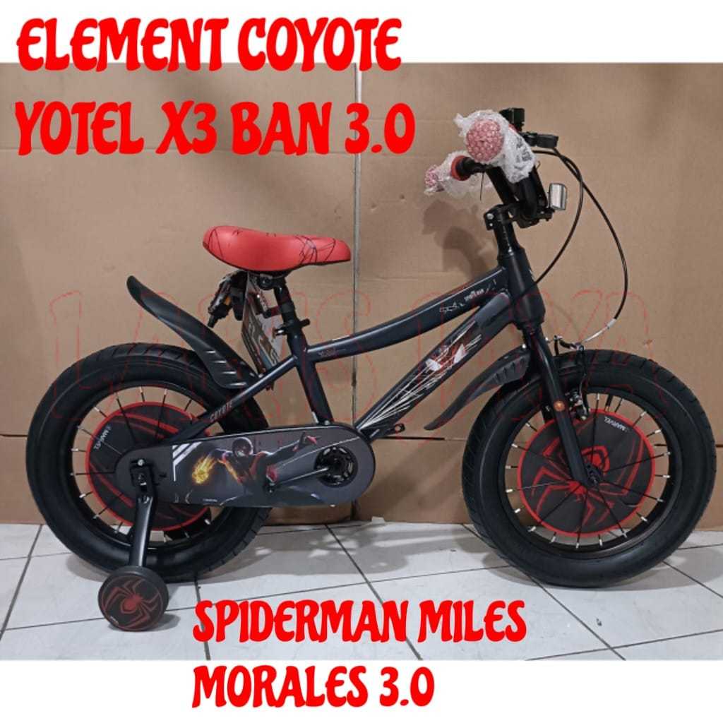 Jual Sepeda bmx 16 inch ELEMENT COYOTE YOTEL X3 SPIDERMAN MILES MORALES 3.0 BAN 3.0 BMX ANAK 16 ...
