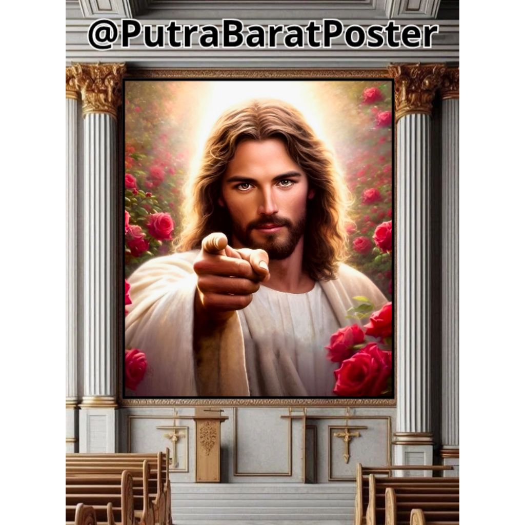 Jual Poster Cetak Hiasan Dinding Jumbo Gambar TUHAN YESUS Uk 70x100 Cm ...