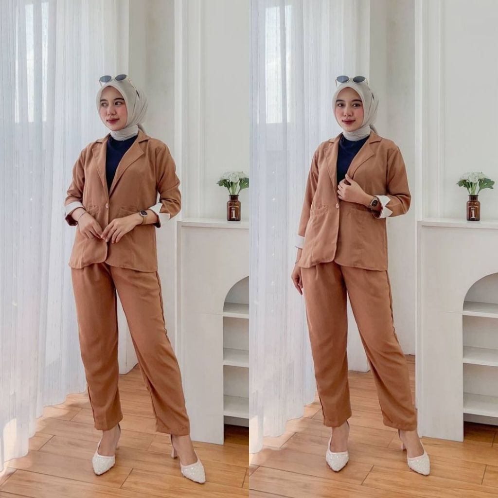 Jual REBECCA SET BLAZER ( SETELAN WANITA MODEL BLAZER ) | Shopee Indonesia