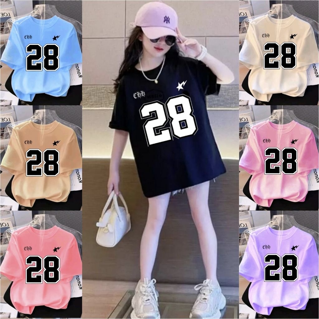 Jual Kaos Distro OVERSIZE Angka 28 Anak Usia 3-14 Tahun/Baju Oversize ...