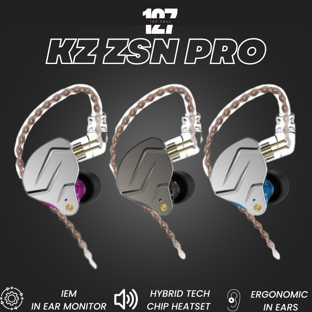 Jual KZ ZSN PRO IEM Gaming Earphone Mic | Dual Driver Bass | Headset ...