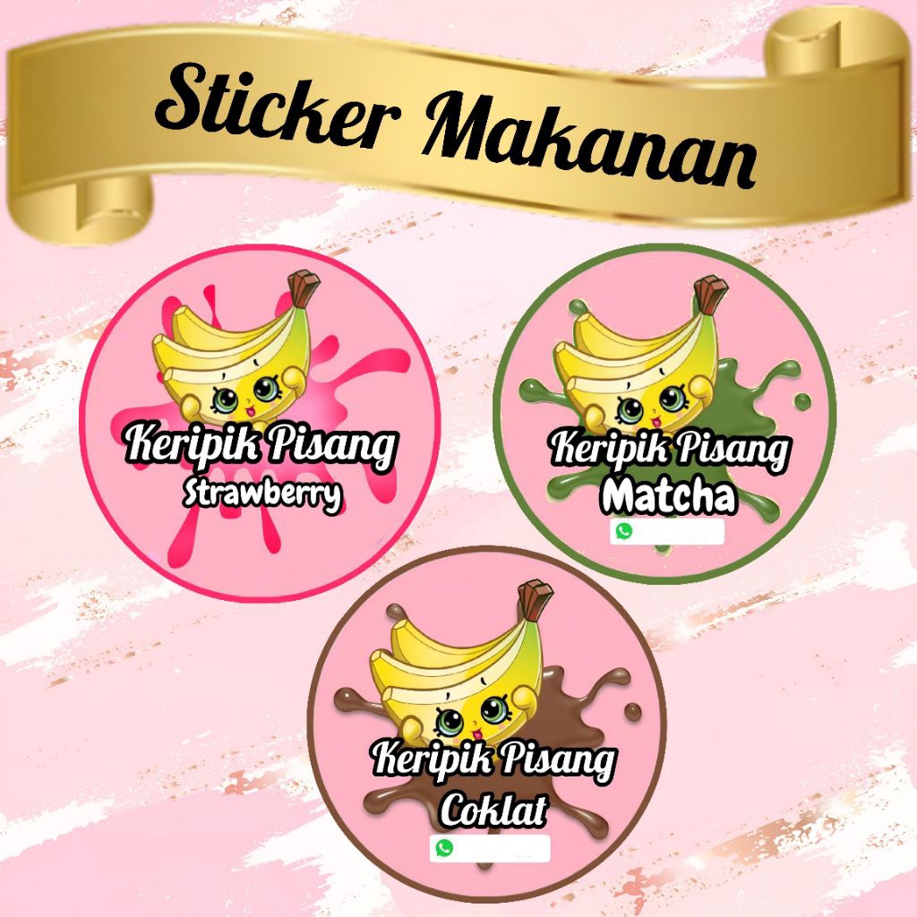 Jual (MINIMAL ORDER 100 PCS) STICKER LABEL BANANA CHIPS KERIPIK PISANG ...
