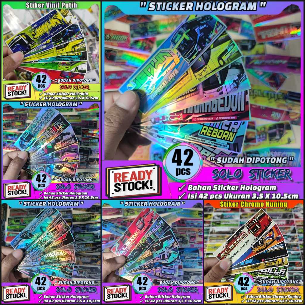 Jual STIKER BUS MANIA STICKER PANJANG BIS VIRAL TELOLET ISI 42 Pcs ...