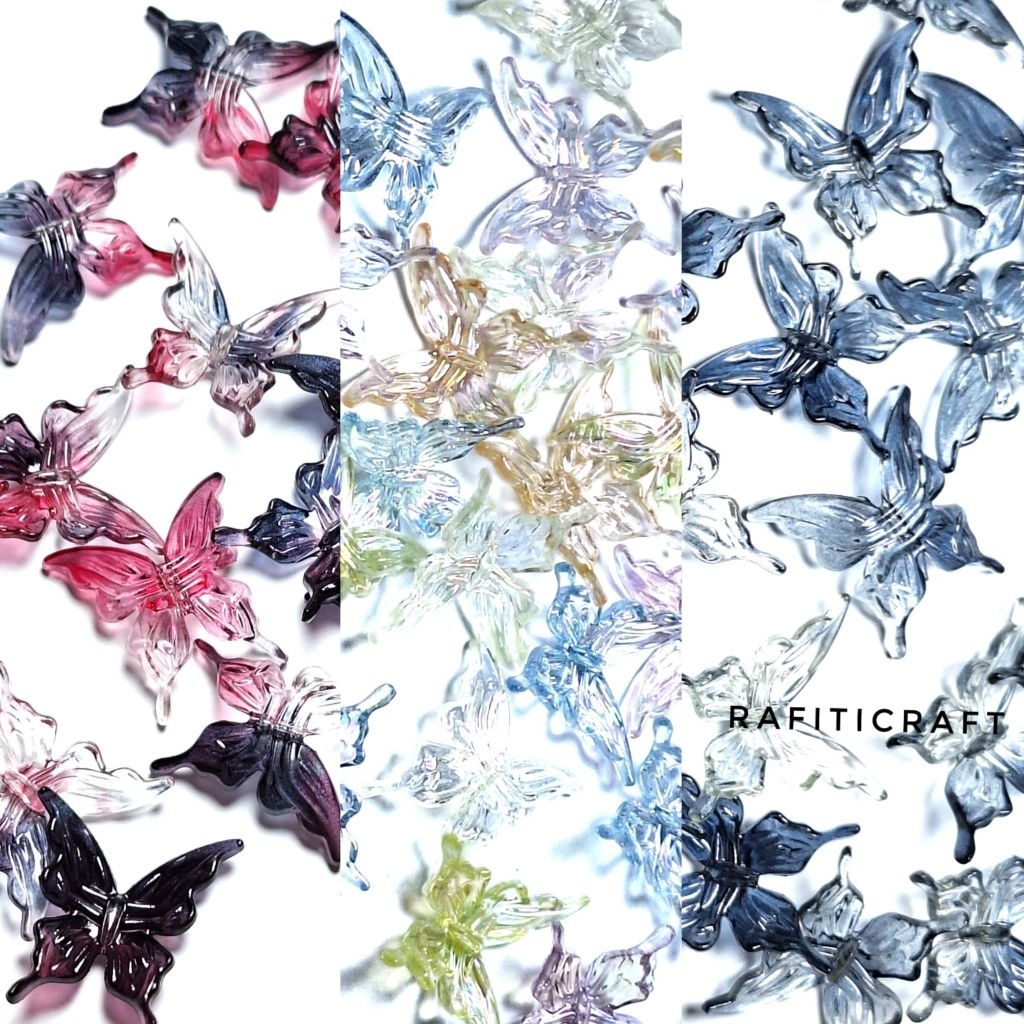 Jual (10pc) Kupu Terbang Gradasi Transparan Kilap Ab BW || RafitiCraft ...