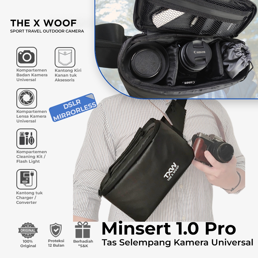 Jual The X Woof Minsert1PRO Tas Selempang Kamera Mirrorless Tas ...