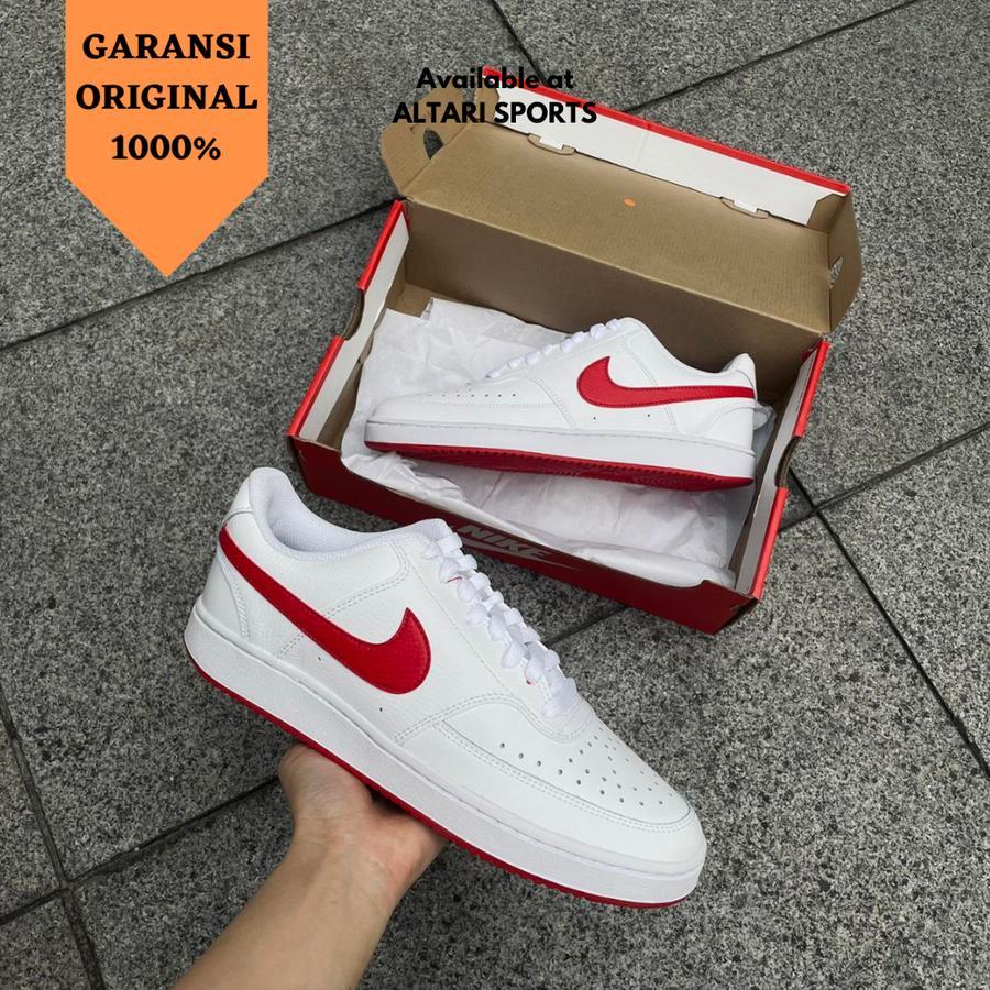 Jual SEPATU SNEAKERS PRIA COURT VISION LOW WHITE RED CD5463 102 ...