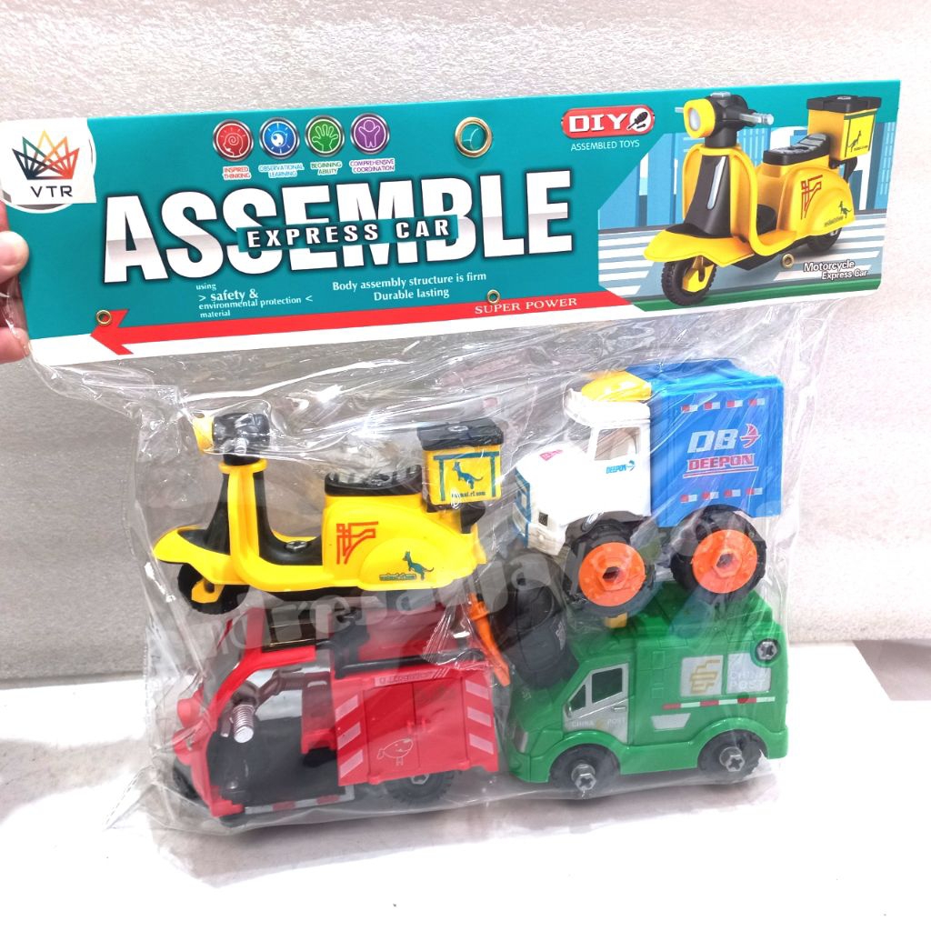 Jual Mainan Anak Kendaraan Vespa Express Car Mainan Assembly Set Bisa ...