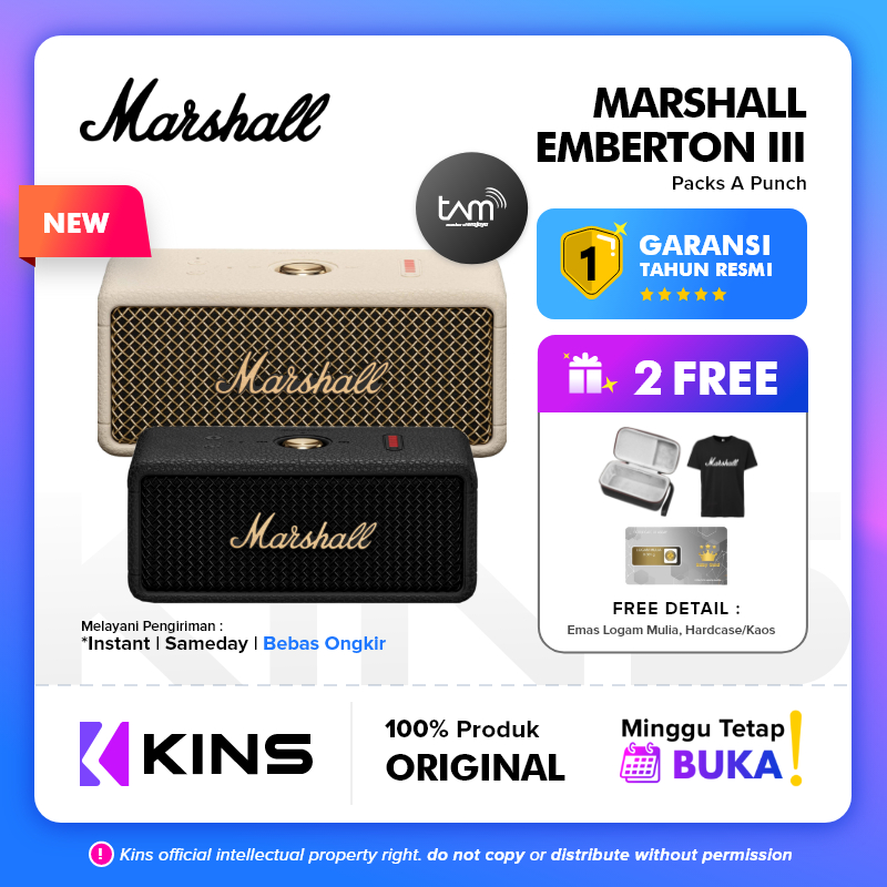 Jual Marshall Emberton III / Emberton 3 Portable Bluetooth Speaker ...