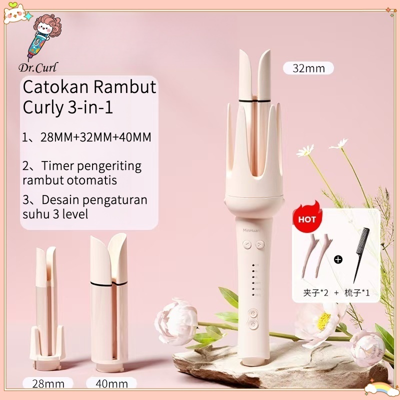 Jual Dr.Curl Catokan Rambut Curly Otomatis 3-in-1 25mm 32mm Multifungsi tiga kepala, keriting ...