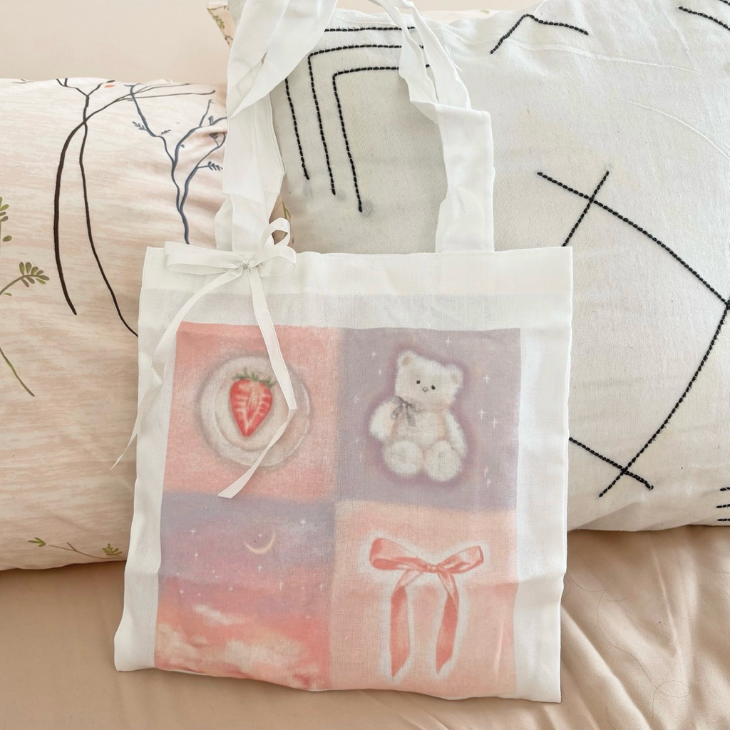 Jual Mocorie - Coquette Mini Totebag / Coquette Ribbon Totebag / Ribbon ...