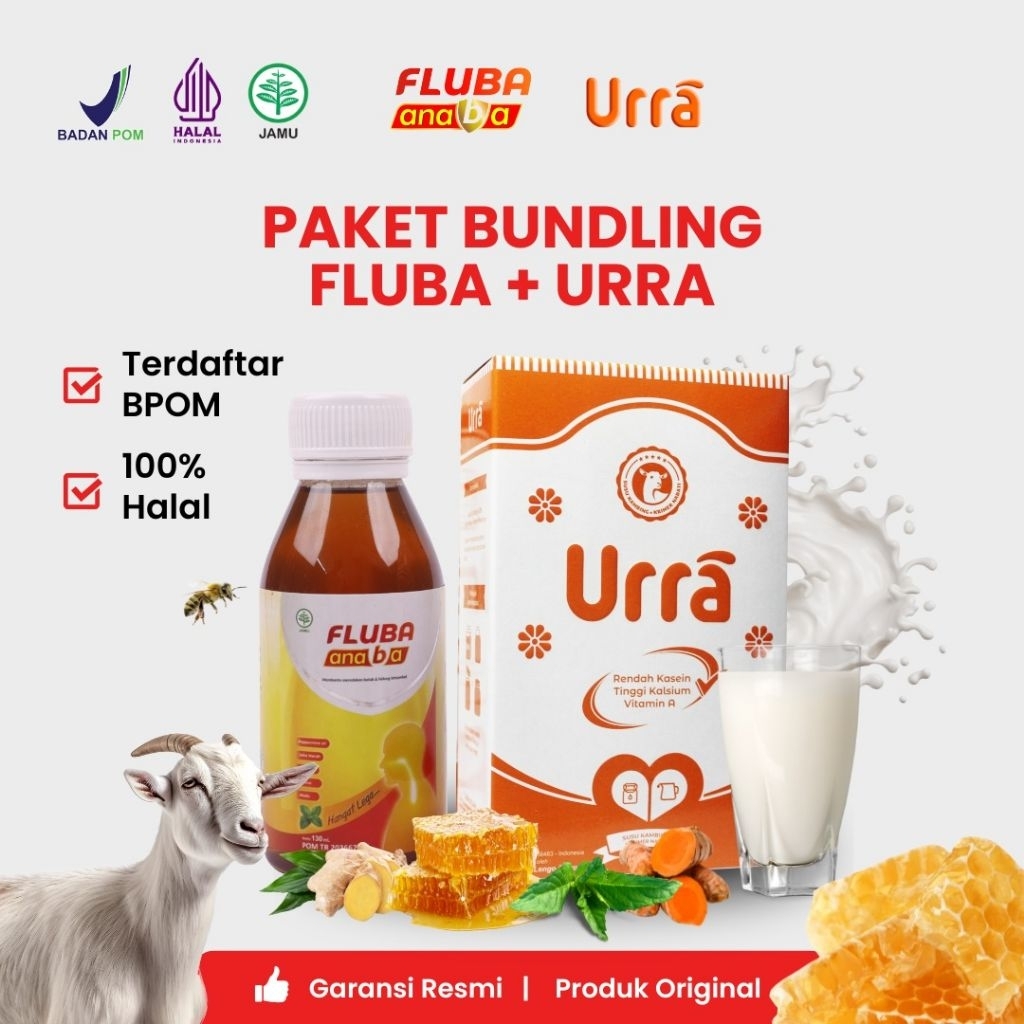 Jual ( Paket Bundling ) Fluba Anaba Madu Herbal 1 Botol dan Susu Urra ...