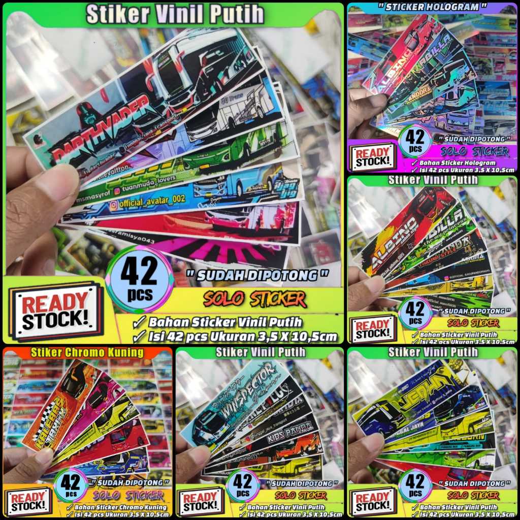 Jual Stiker Bus Basuri Panjang Isi 42 pcs SUDAH DIPOTONG Bahan Vinyl ...