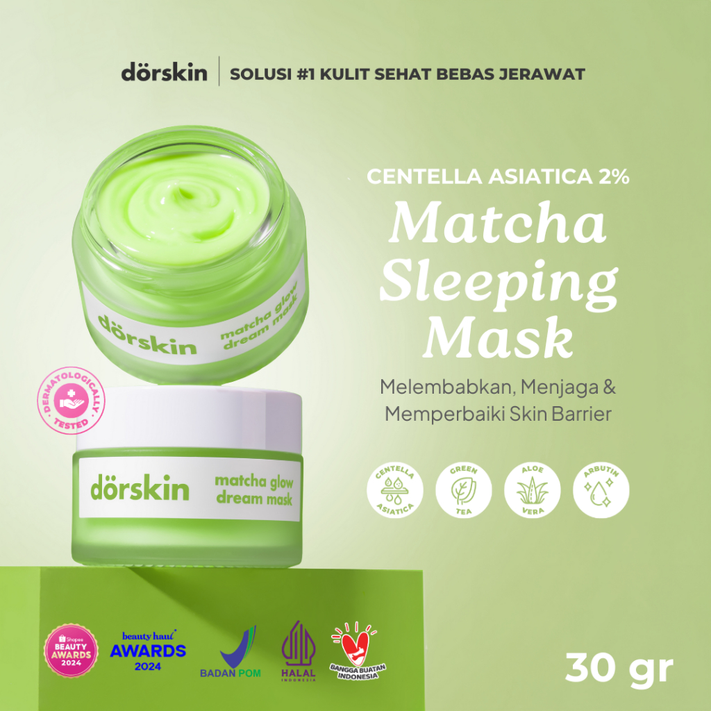 Jual [FLASH SALE]Dorskin Twin Pack Matcha Glow Dream Mask - 2in1 ...