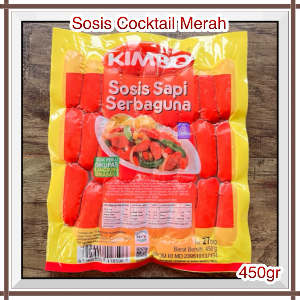Jual Kimbo Sosis Sapi Merah Serbaguna Cocktail 450gr | Shopee Indonesia