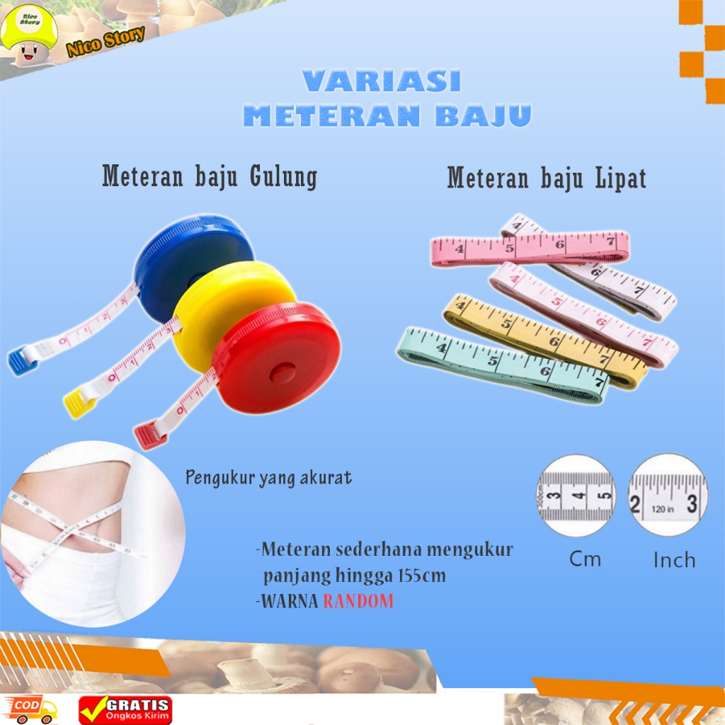 Jual (NCS) Alat Ukur Meteran Gulung Roll Meteran Pakaian Baju Kain ...