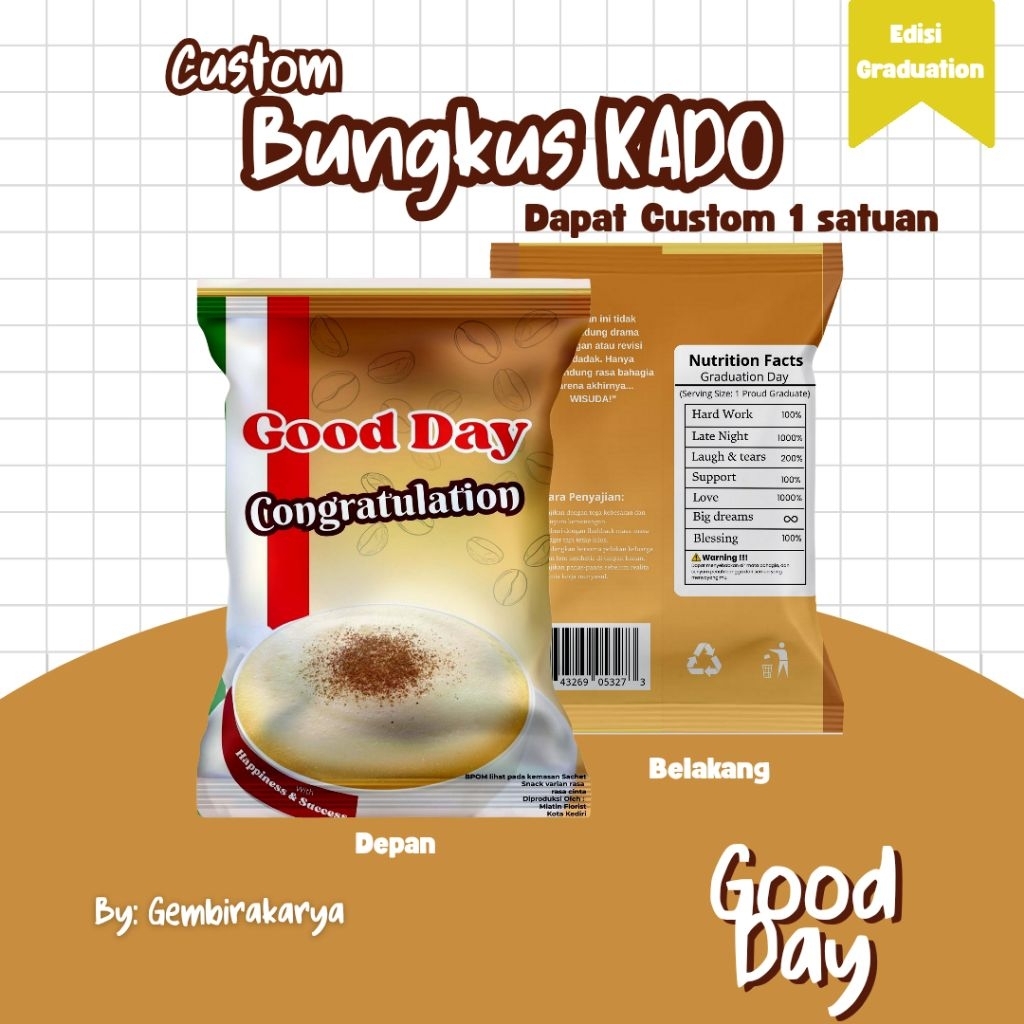 Jual GEKA | CUSTOM BUNGKUS KADO | Bentuk Snack Unik – Versi GOOD DAY ...