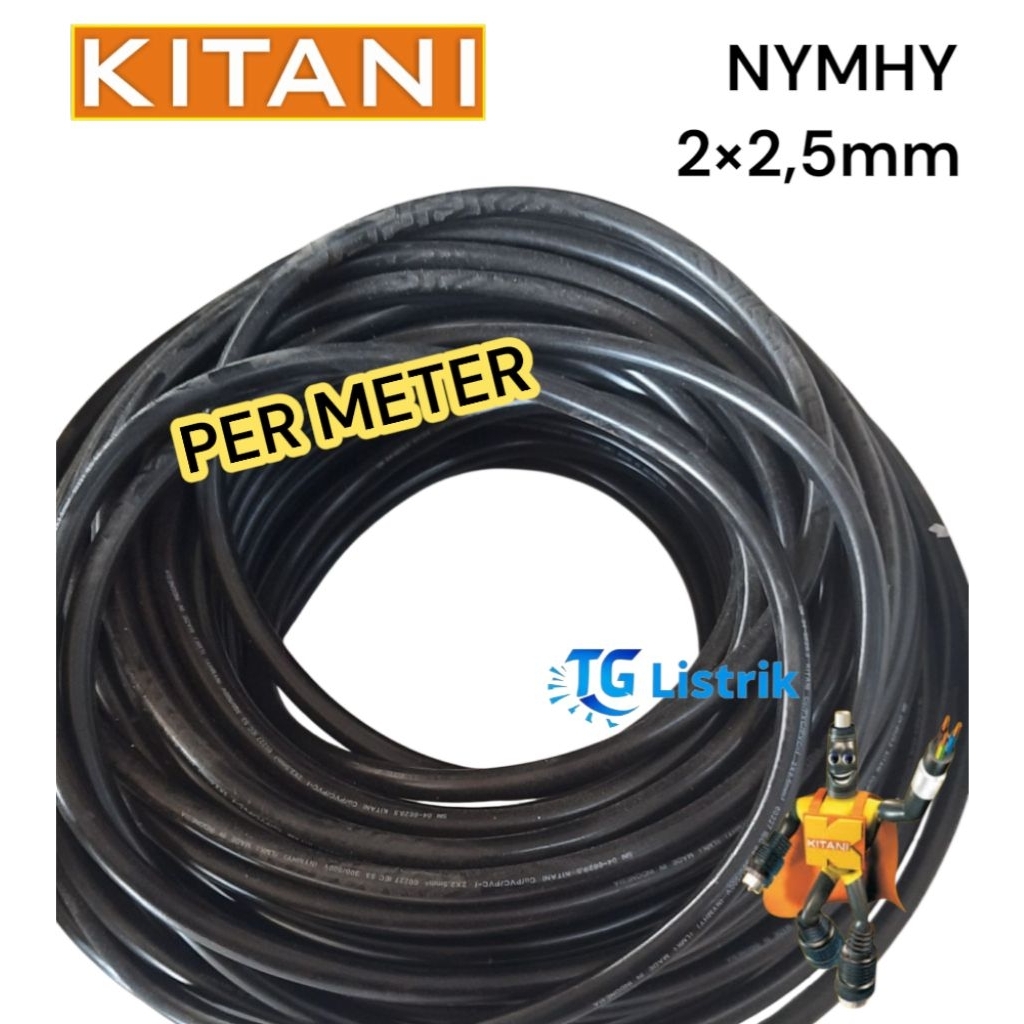 Jual Kabel Listrik Kitani NYMHY 2×2,5mm Hitam Kabel Serabut Isi 2 Per ...