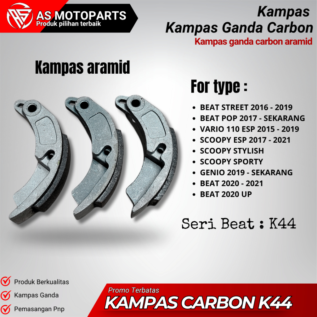 Jual KAMPAS KARBON BEAT K44 KAMPAS KEVLAR BEAT FI BEAT KARBU SCOOPY GENIO VARIO 110 KARBON ...