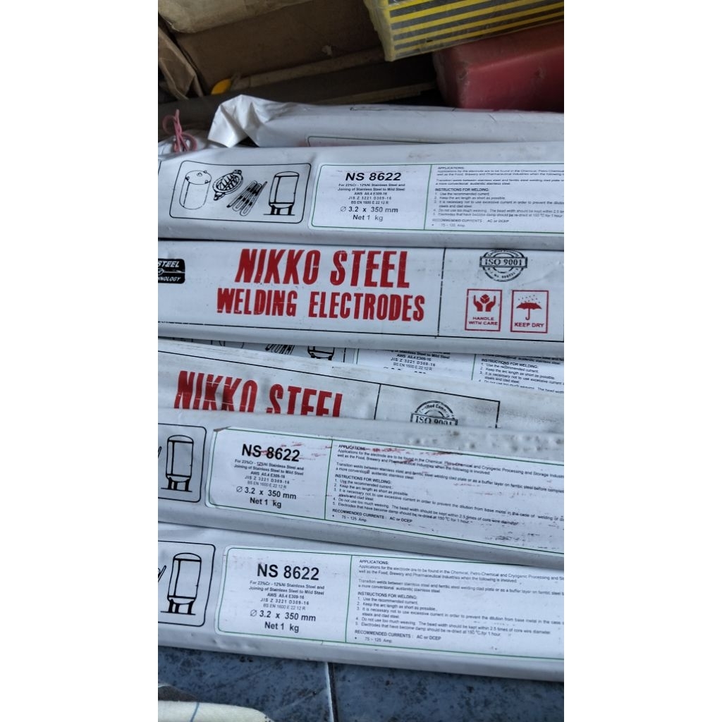 Jual KAWAT LAS STAINLESS STEEL AWS E309-16 NIKKO STEEL Size. 3.2MM ...