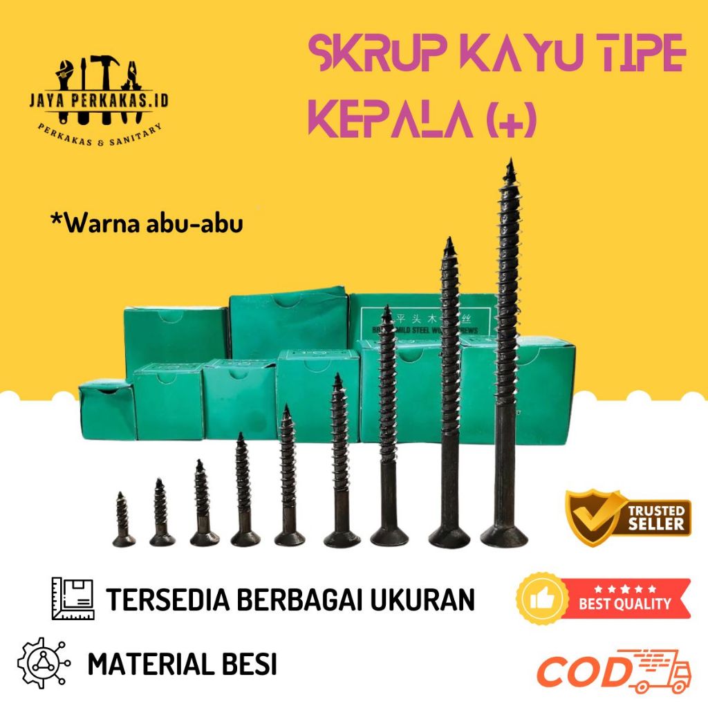 Jual Skrup Kayu Lemari CHW Wood Screw Ukuran Lengkap | Shopee Indonesia