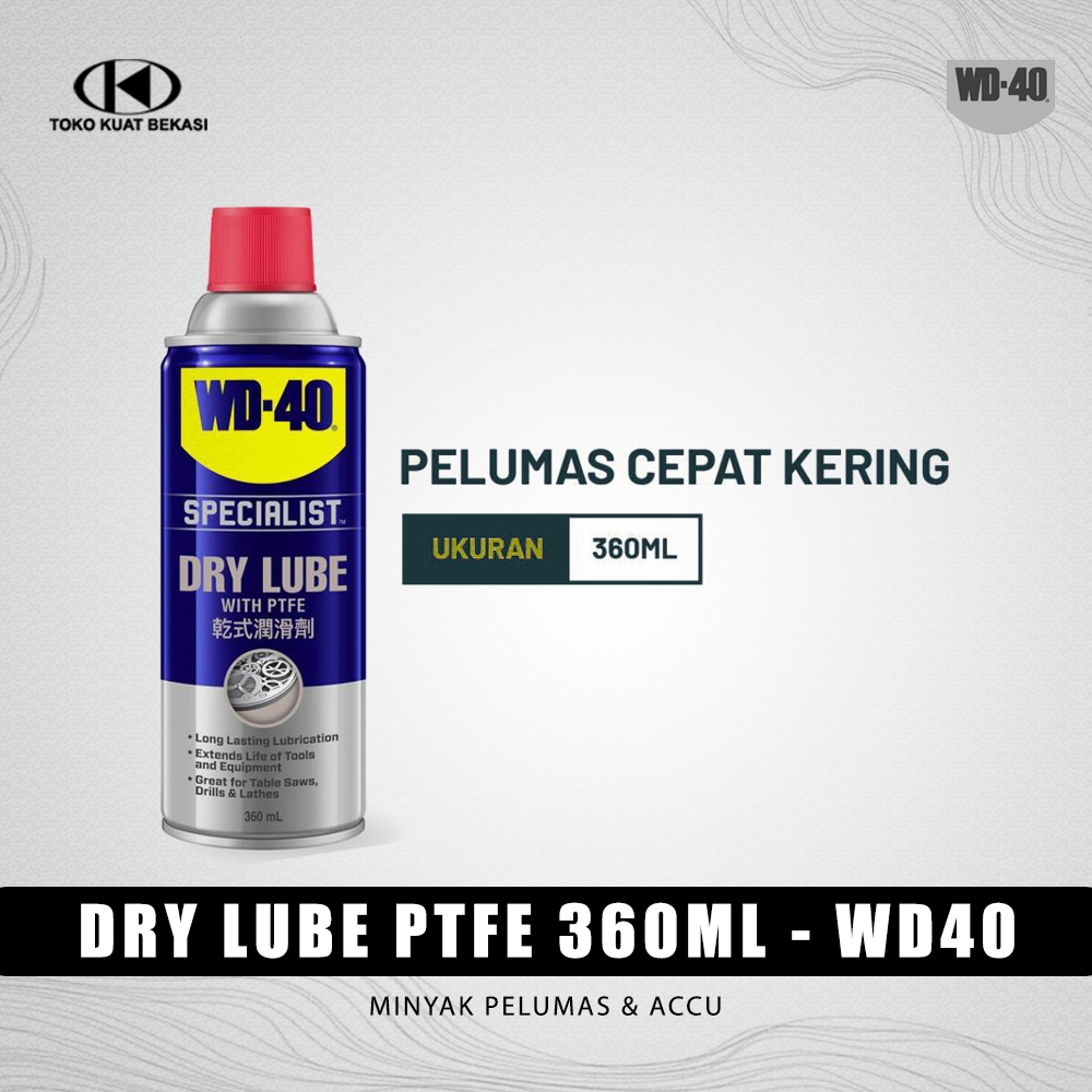 Jual WD 40 dry lube PTFE 360ml pelumas kering | Shopee Indonesia