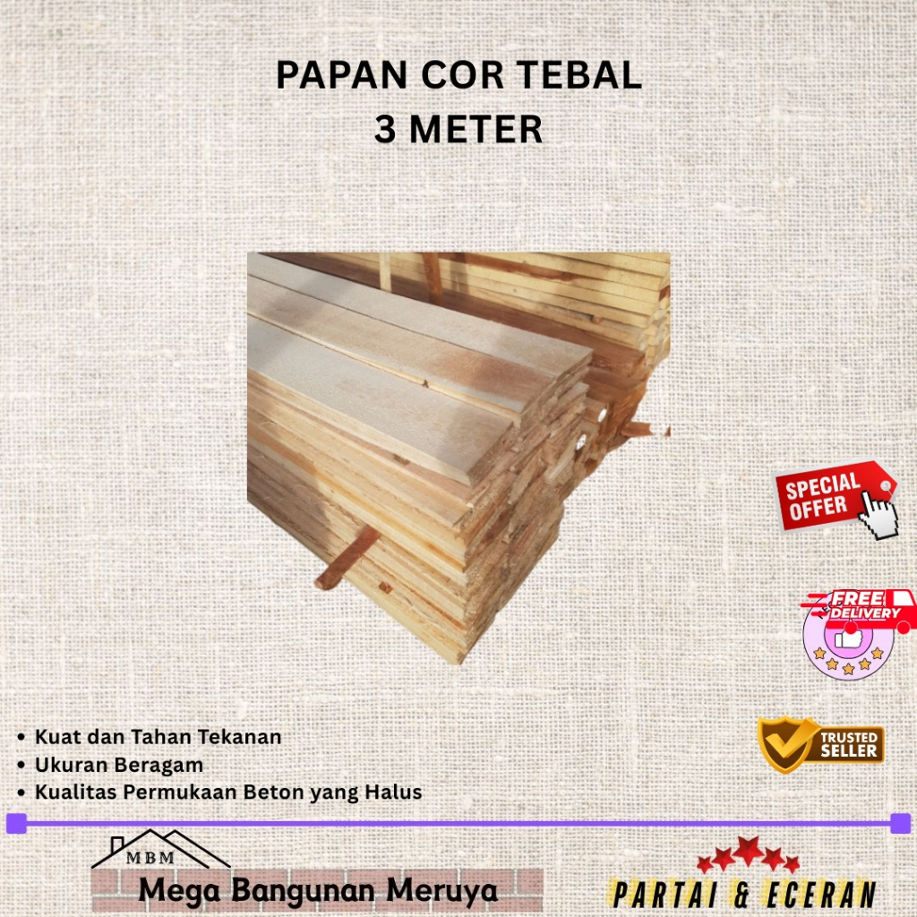 Jual Papan Cor Tipis/Tebel Bowplak 3 mtr | Shopee Indonesia