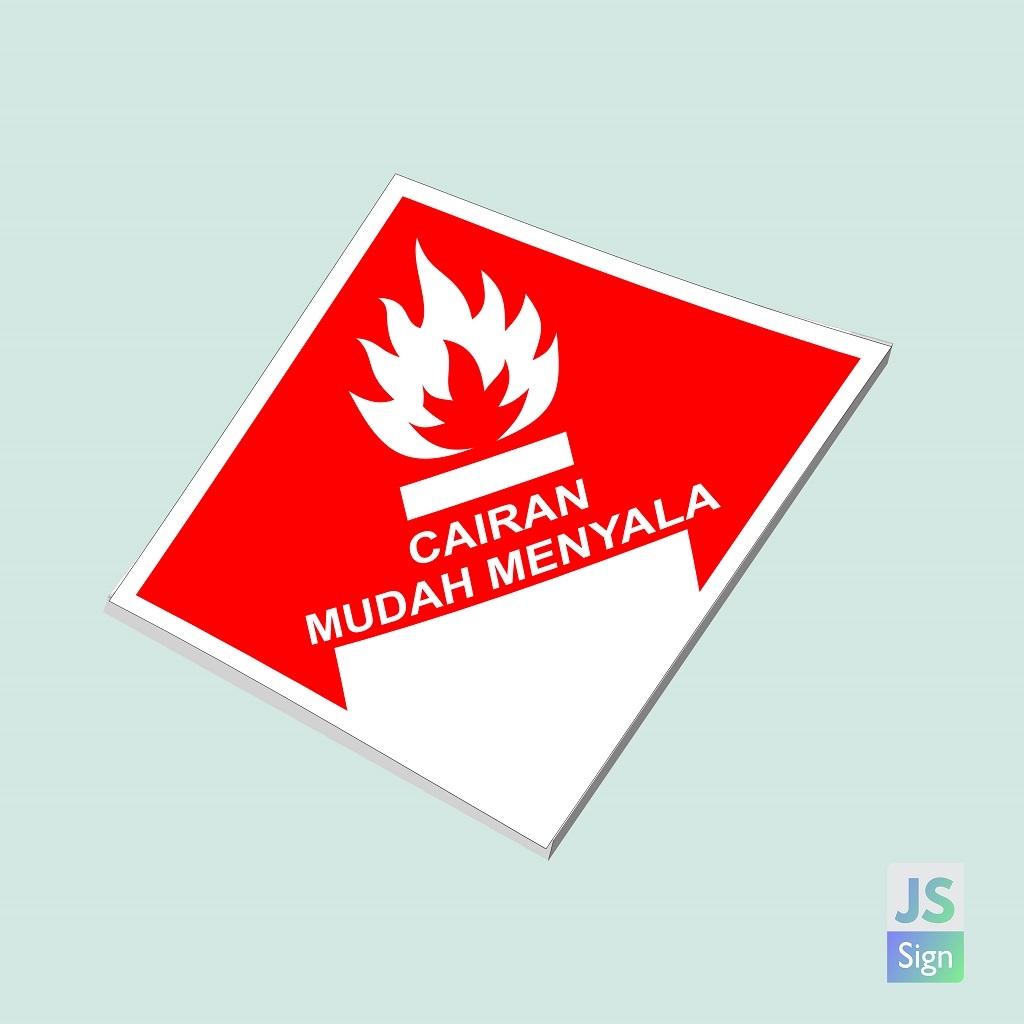 Jual SAFETYSIGN K3 SIMBOL LIMBAH B3 - CAIRAN MUDAH MENYALA PLAT 3MM ...