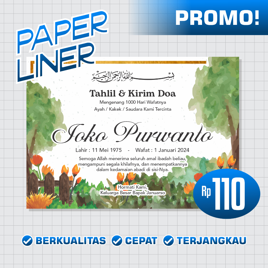 Jual Label Sticker dan Kartu Untuk Acara Tahlil | Shopee Indonesia