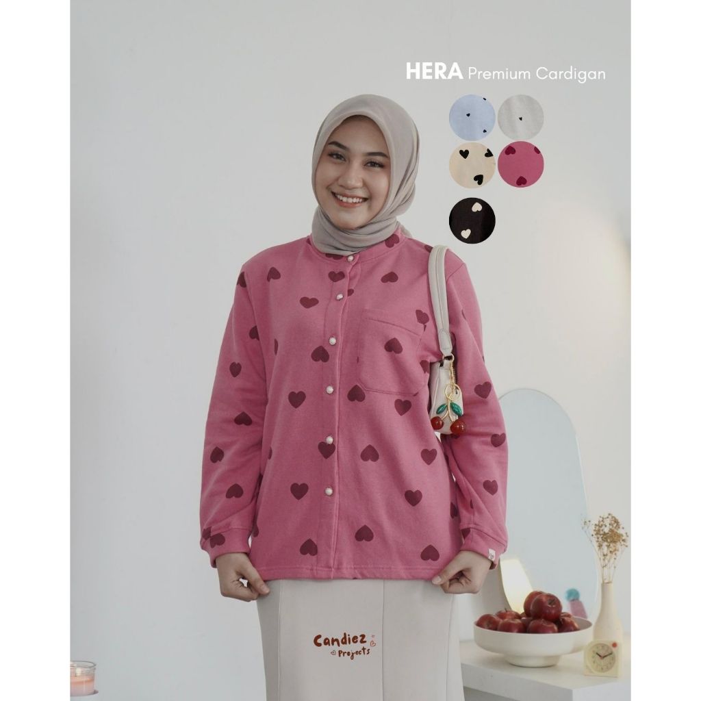 Jual CANDIEZ HERA Premium Cardigan | Outer Cardi Fleece Tebal Lembut Motif Love Stripes | Shopee ...