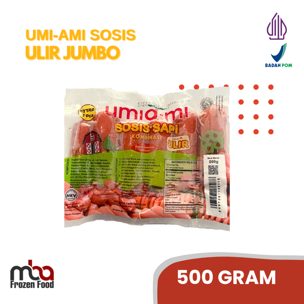 Jual Umi ami Sosis Ulir (Jumbo) 500 gr Bernardi /Sosissapi /Sapi /Sosis ...