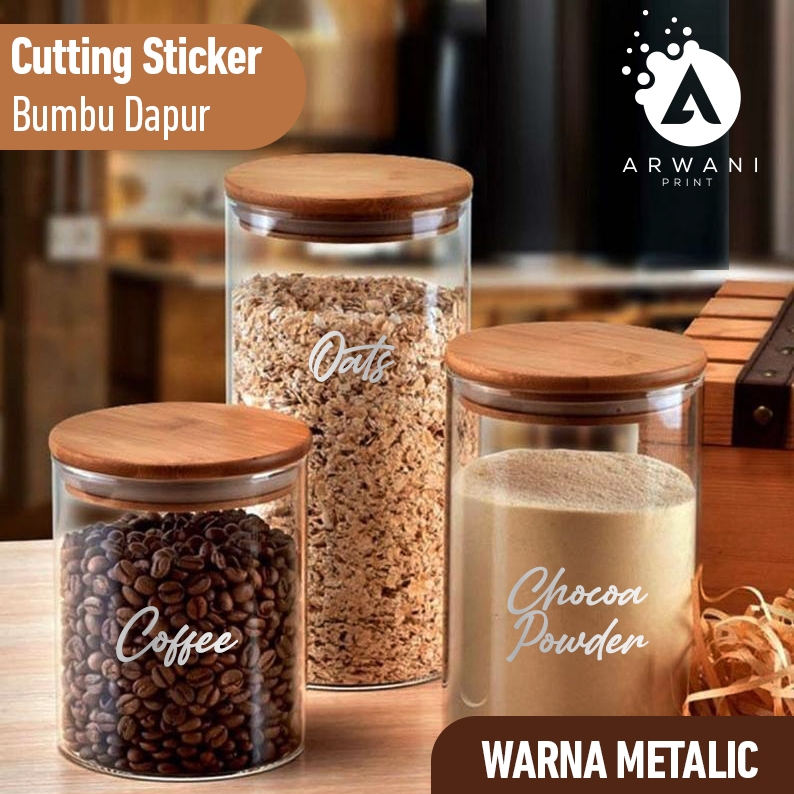 Jual Sticker Cutting Stiker Bumbu Dapur Label Toples Botol Jar Warna ...