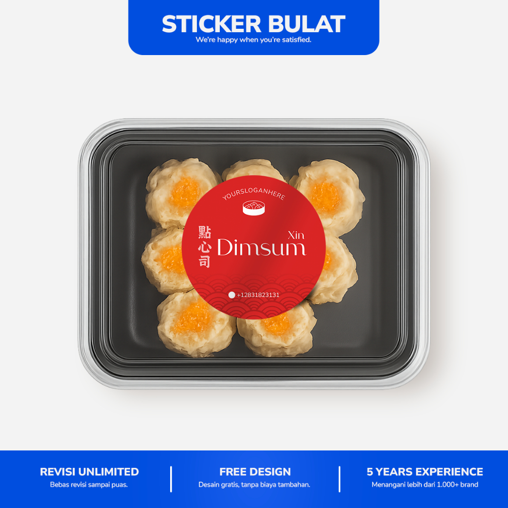 Jual Sticker Bulat Custom FREE DESIGN | Cetak Label Makanan Desain ...