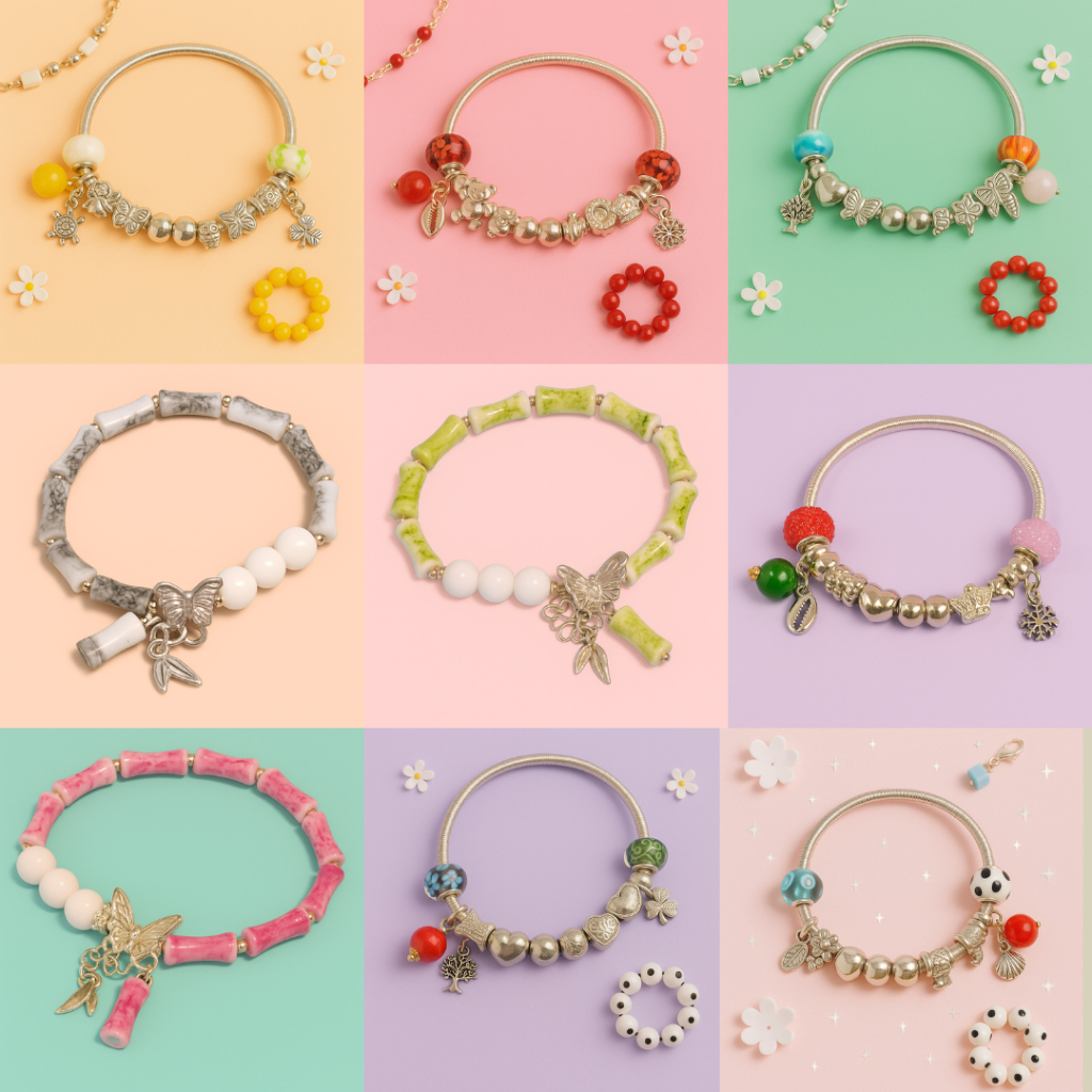 Jual Cotton Glitzy Charm Gelang Manik-Manik Cotton DIY untuk Hadiah ...