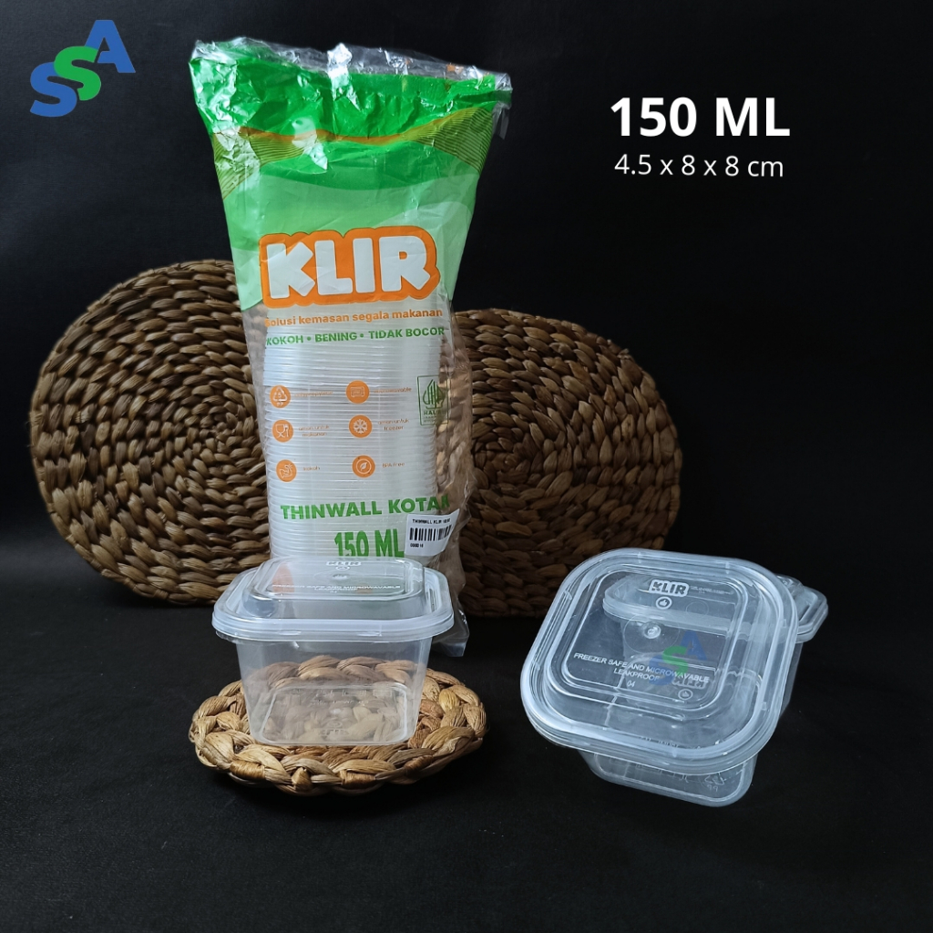 Jual THINWALL KLIR SQUARE 150 ML ISI 25 PCS / THINWALL BERBAGAI BENTUK ...