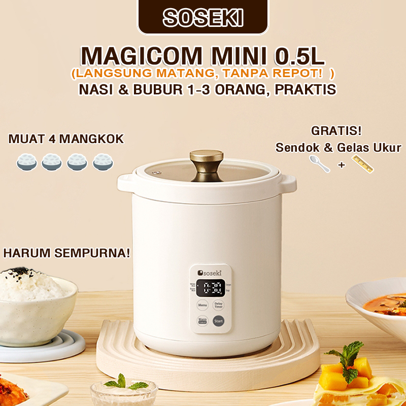 Jual SOSEKI Penanak Nasi Mini Digital 0.5L, Panci Dalam Anti Lengket ...