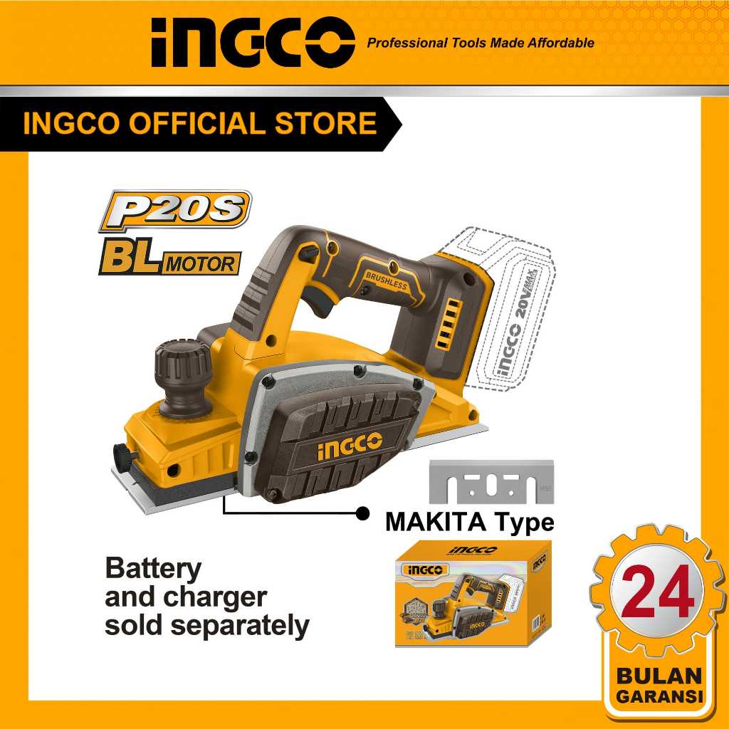 Jual INGCO Planer Cordless 20V dengan Alas Aluminium Heavy Duty ...
