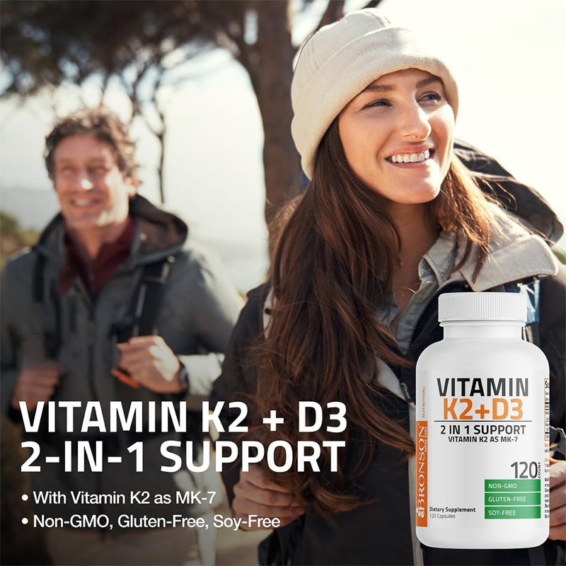 Jual Bronson Vitamin K2 D3 Extra Strength 10000 IU/5000IU K2 125mcg Isi 120 Capsules Extra ...