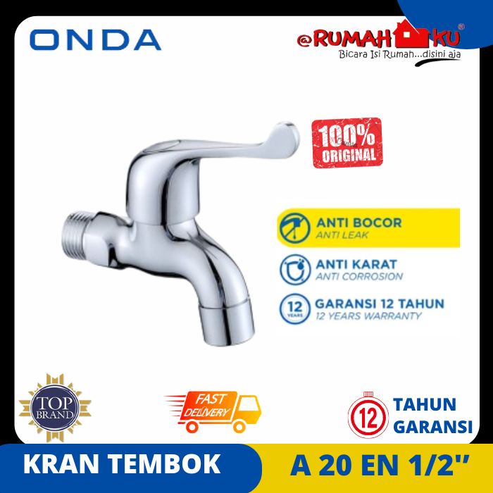 Jual ONDA Kran Tembok Kran Air Tembok Anti Bocor Anti Karat A 20 EN 1/2 ...