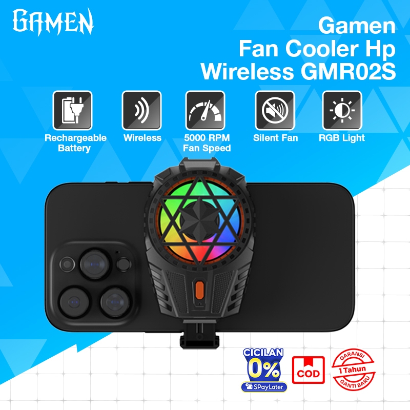 Jual GAMEN Wireless Fan Cooler GMR02S Radiator Pendingin HP Cooling Fan ...