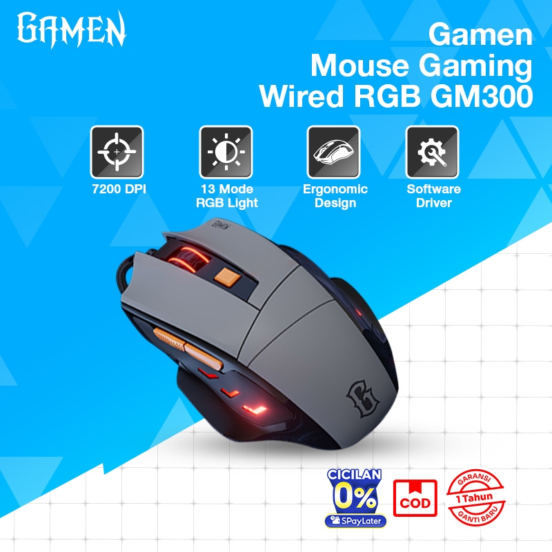 Jual GAMEN Pro Wired Gaming Mouse GM300 7200 DPI With 6 Macro Button ...